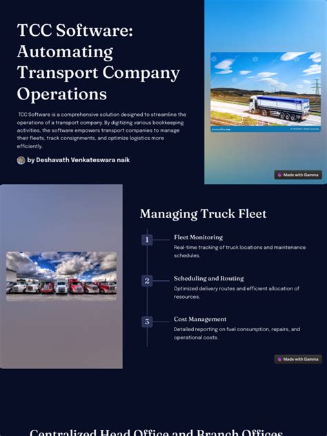 Tcc Software Automating Transport Company Operations Pdf Economies Transport