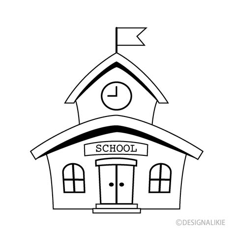 A Free Clip Art Image That Designed A Black And White School In 2023 Book Clip Art Back To