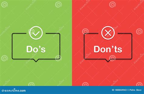 Sinais De Dont E Donts Estilo De Desenho Animado Plano Ilustração Do