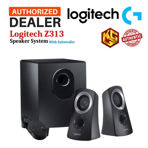 Logitech Z313 Speaker System With Subwoofer Full Range Audio 50 Watts Peak Power 3 5mm Audio
