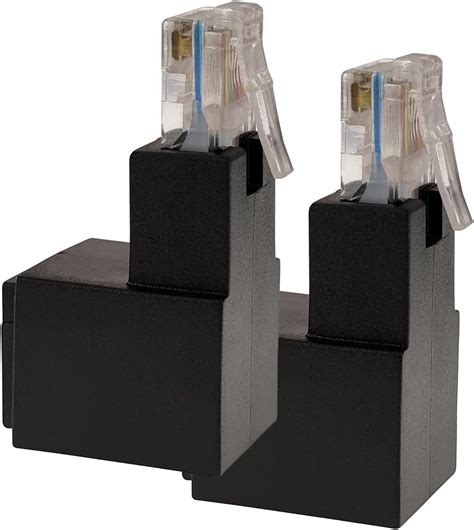 Yeebline 2 Pack 90 Degree Ethernet Lan Rj45 Male To Female Connector Right Angle Network Cat5