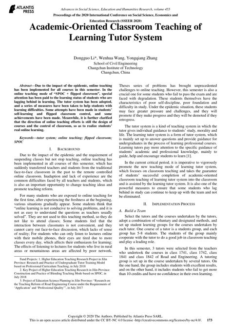 Pdf Academic Oriented Classroom Teaching Of Learning Tutor System