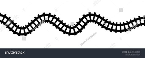 Railway Train Track Vector Route Rail Stock Vector Royalty Free 2497403165 Shutterstock