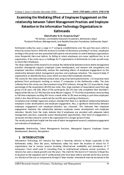 Pdf Examining The Mediating Effect Of Employee Engagement On The