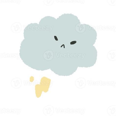 Thunder Storm Cloud Rain Cute 26517566 Png