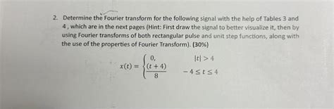 Solved 2 Determine The Fourier Transform For The Following