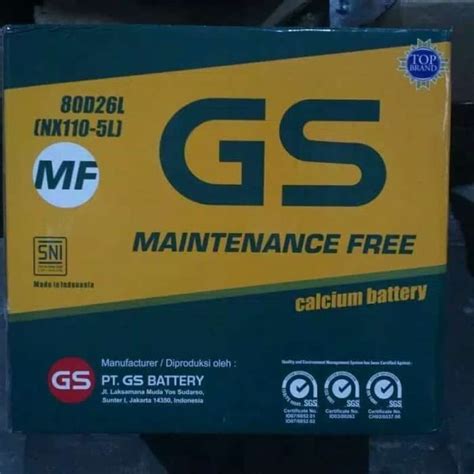 Promo Aki Mobil Battery Gs Astra Type Gs Mf D L V Ah Khusus Gosen Diskon Di Seller