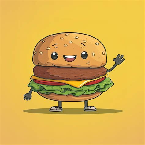Premium Photo Animated Smiling Burger With Eyes And Sneakers Gives Thumbs Up