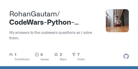 Github Rohangautamcodewars Python Solutions My Answers To The