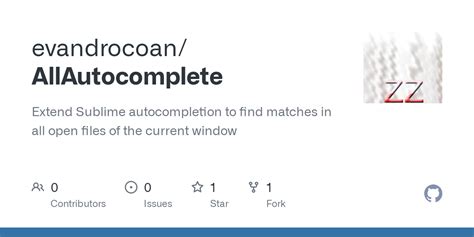 Github Evandrocoanallautocomplete Extend Sublime Autocompletion To Find Matches In All Open