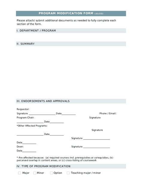 Program Modification 1121 Doc Template Pdffiller