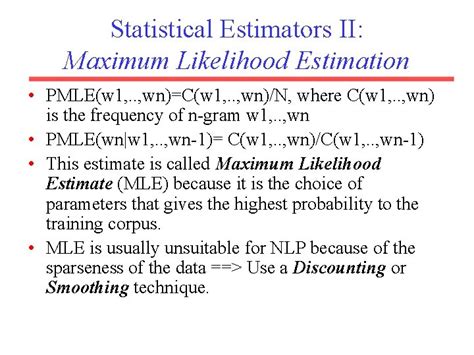 Statistical Nlp Lecture 8 Statistical Inference Ngram Models
