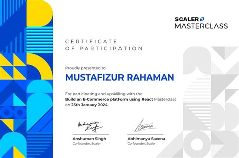 Mustafizur Rahaman On Linkedin Certificate Build An E Commerce Platform Using React