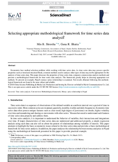 Pdf Selecting Appropriate Methodological Framework For Time Series Data Analysis