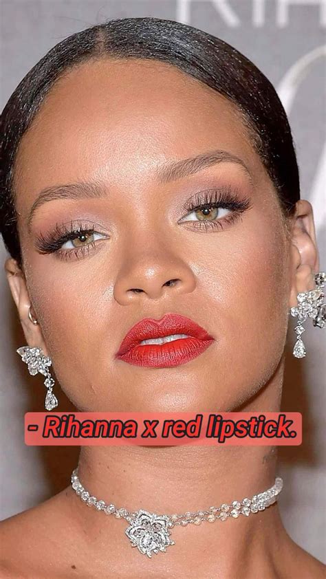 Rihanna X Red Lipstick 💋💄 Rihanna Rihanna Face Rihanna Looks