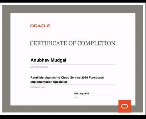 Anubhav Tyagi On Linkedin Completed Oracle Certification Successfully