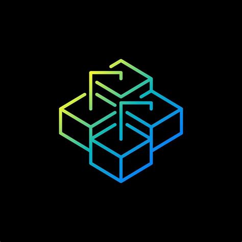 Blockchain Technology Linear Vector Concept Colorful Icon Or Sign
