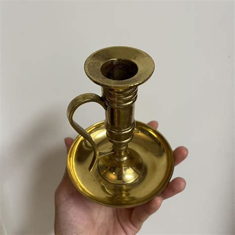 Vintage Gold Candle Holder With Handle Signs Of Depop