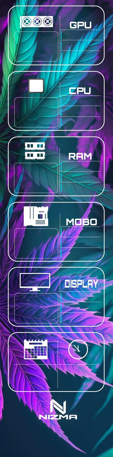 Sensor Panel Template 515 X 1920 126 Displays For Uses With Aida64 Etsy