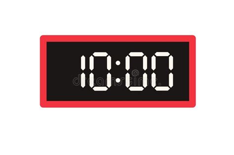 Vector Flat Illustration Of A Digital Clock Displaying 10 00 Stock