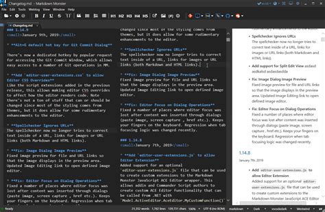 split editor view markdown monster documentation