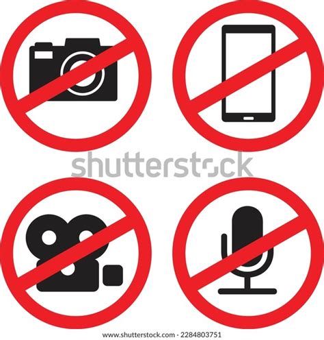 Stop Photographing Video Audio Recording Warning Stock Vector Royalty Free 2284803751