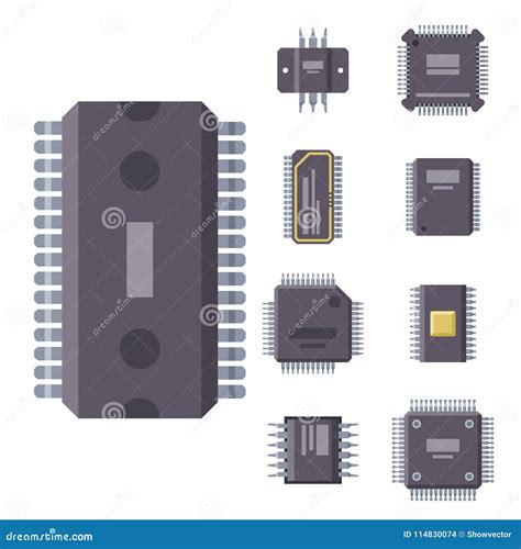 Cpu Microprocessors Microchip Vector Illustration Hardware Seamless Pattern Background Component