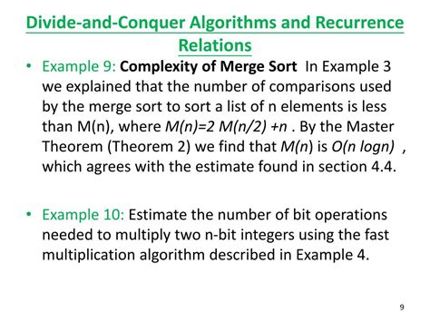ppt 7 3 divide and conquer algorithms and recurrence relations