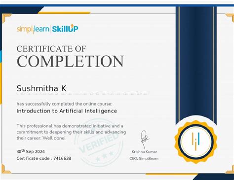 sushmitha k on linkedin artificialintelligence ai certification