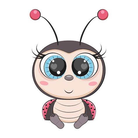 Linda Mariquita De Dibujos Animados Mariquita Incecto Ilustración De Acciones Vectoriales