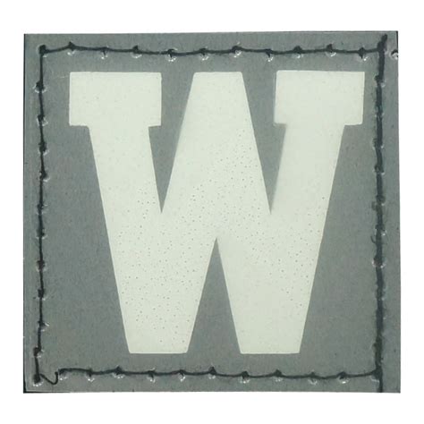 Big Letter W Patch Blue Glow In The Dark Hock T Shop Army Online Store In Singapore