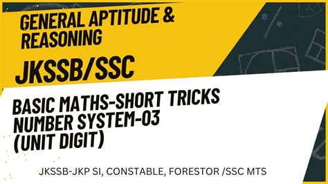 Number System 03 Unit Digit Short Tricks How To Find Unit Digit