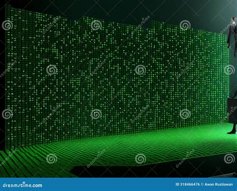 Digital Numeric Matrix With Cascading Numbers For Futuristic Website