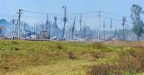 Dvb ရမ်းဗြဲမြို့ကို စစ်ကောင်စီ ဗုံးကြဲတိုက်ခိုက်၊ နေအိမ် ၂၀၀ ကျော် မီးလောင်