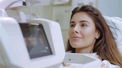 Woman Receiving Bone Density Scan For Osteoporosis On C Bone