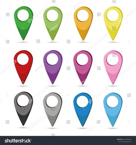 Set Bright Map Pointers Vector Illustration Stock Vector Royalty Free 1643792284 Shutterstock