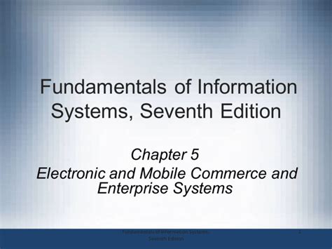 Fundamentals Of Information Systems Seventh Edition