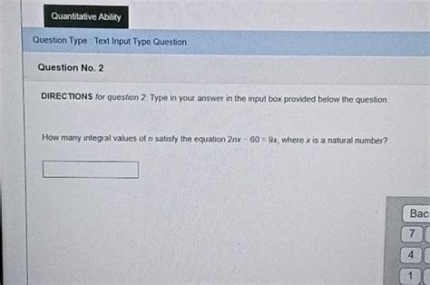 Quantitative Ability Question Type Text Input Studyx