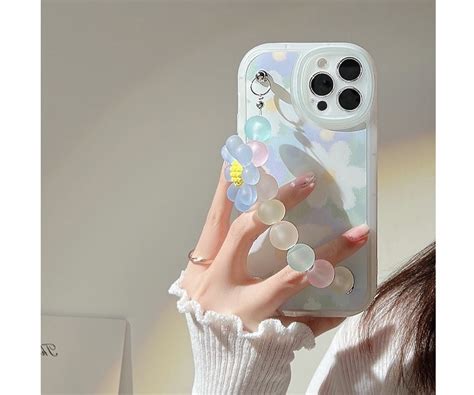 스트랩포함 💙당일발송💙 플라워 구슬 스트랩 아이폰 7 8 Se2 Se3 X Xs Max Xr 11 Pro 맥스 12 Mini 13 프로 14 플러스 특별한 폰케이스 에이블리