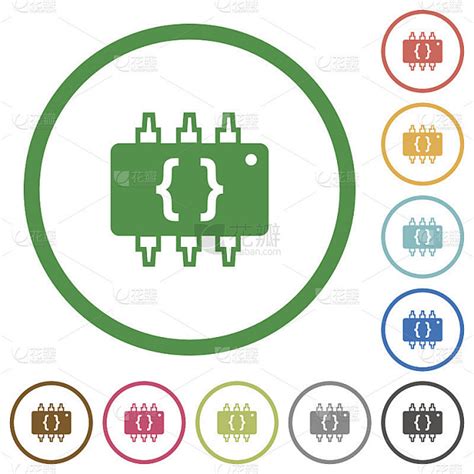 硬件编程平面图标与轮廓