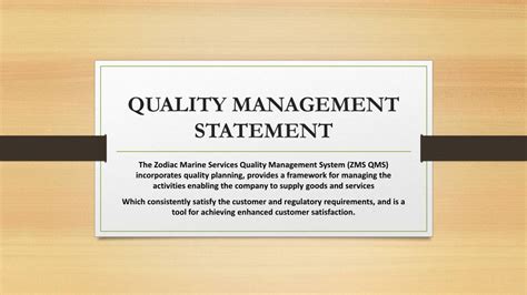 Ppt Quality Management Statement Powerpoint Presentation Free