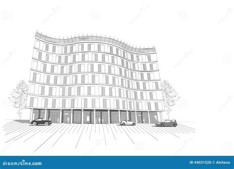 Linear Multistory Apartment Or Office Building Stock Vector Illustration Of House Industry