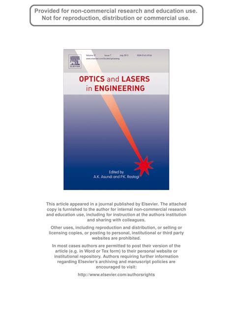 Pdf One Shot Dual Wavelength In Line Digital Holographic Microscopy