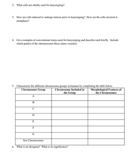 Solved Genetics Exercise 3 Karyotyping Introduction This Exercise