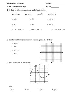 Fillable Online Function Notation Worksheet Pdf Functions And Fax Email Print PdfFiller