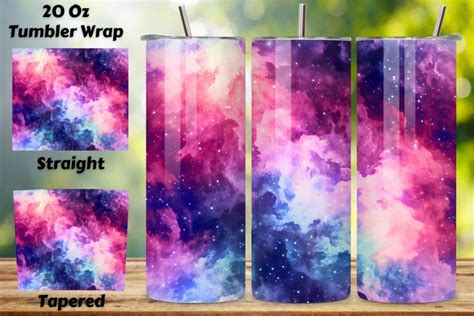 Cosmic Nebula Glitter Ombre Tumbler Wrap Seamless Wrap Png