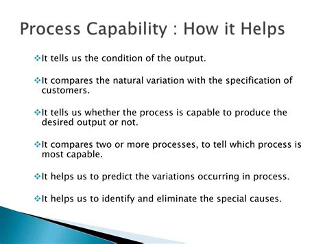 Six Sigma Process Capability Pptx