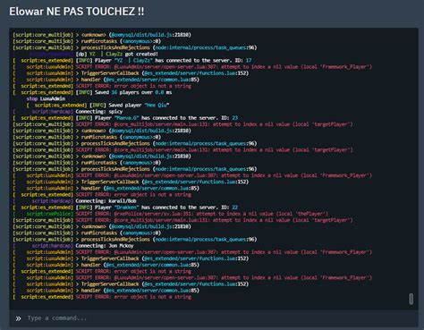 Attempt To Index A Nil Value Server Discussion Cfxre Community