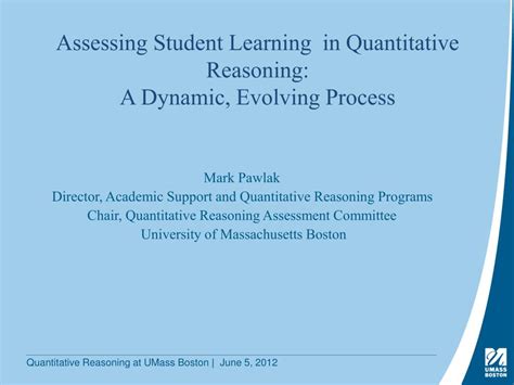 PPT Quantitative Reasoning At UMass Boston PowerPoint Presentation Free Download ID 3219580