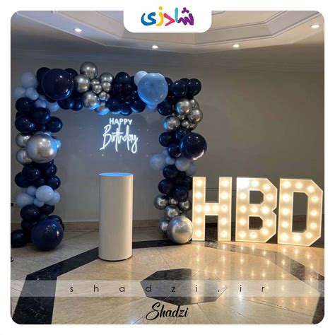 بادکنک آرایی سورمه ای نقره ای